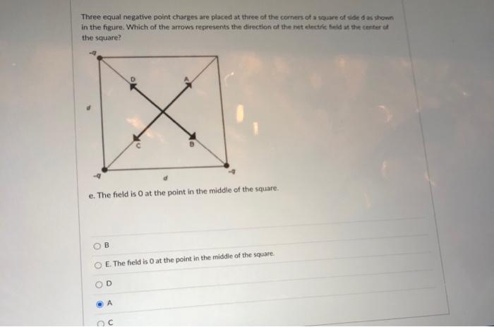 Solved Three equal negative point charges are placed at | Chegg.com