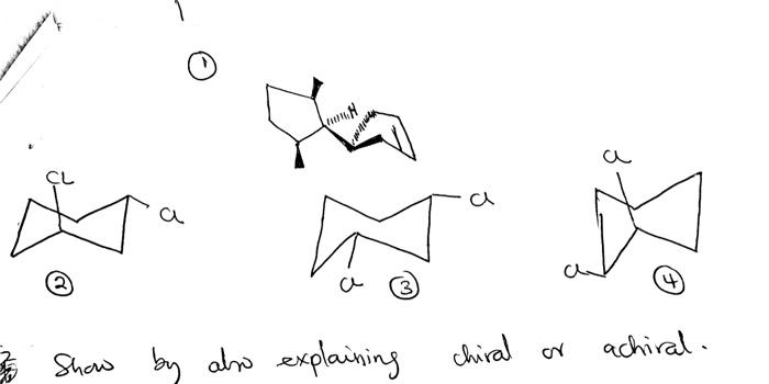 Solved Show by atro explaining chiral or achiral. | Chegg.com