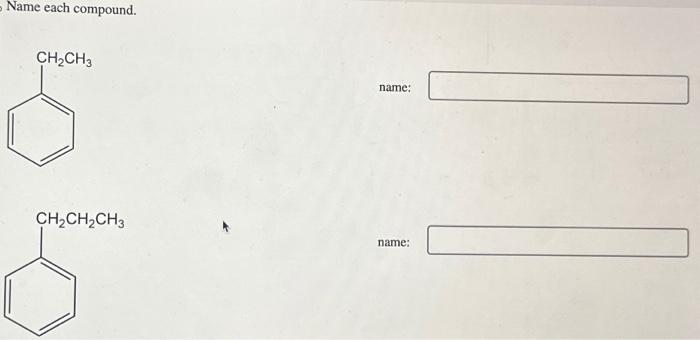 Solved Name each compound. | Chegg.com