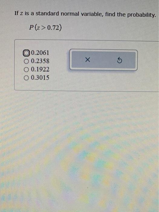 Solved If z is a standard normal variable, find the | Chegg.com