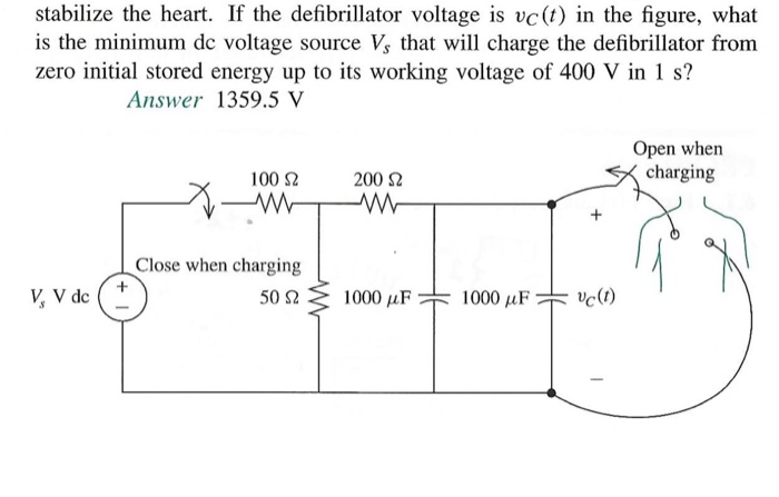 Solved stabilize the heart. If the defibrillator voltage is | Chegg.com