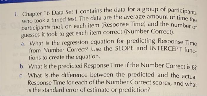 Solved 1. Chapter 16 Data Set 1 contains the data for a | Chegg.com