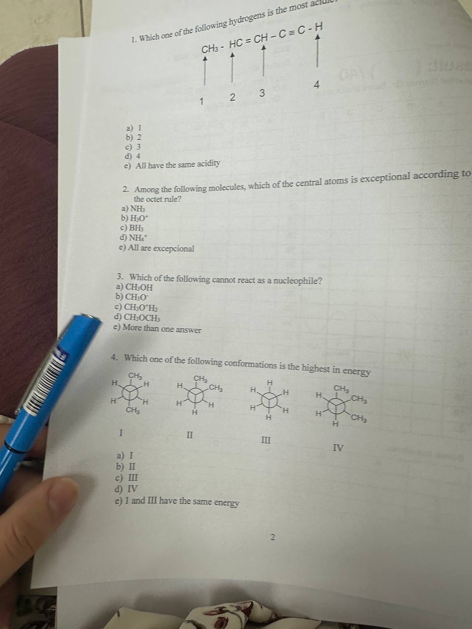Solved Which one 0a) 1b) 2c) 3d) 4e) ﻿All have the same | Chegg.com