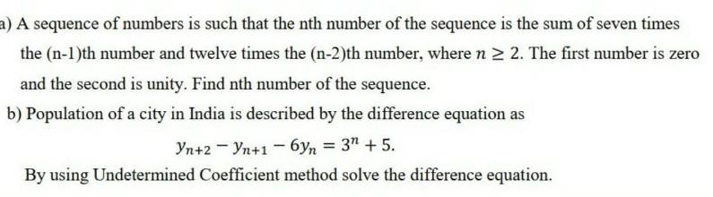 Solved A sequence of numbers is such that the nth number of | Chegg.com