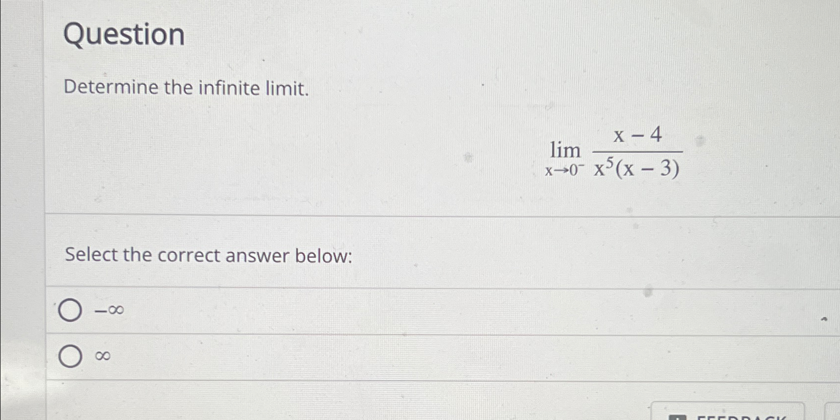 Solved QuestionDetermine the infinite | Chegg.com