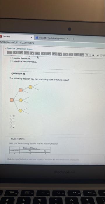 Solved The following decision tree has how many state-of | Chegg.com