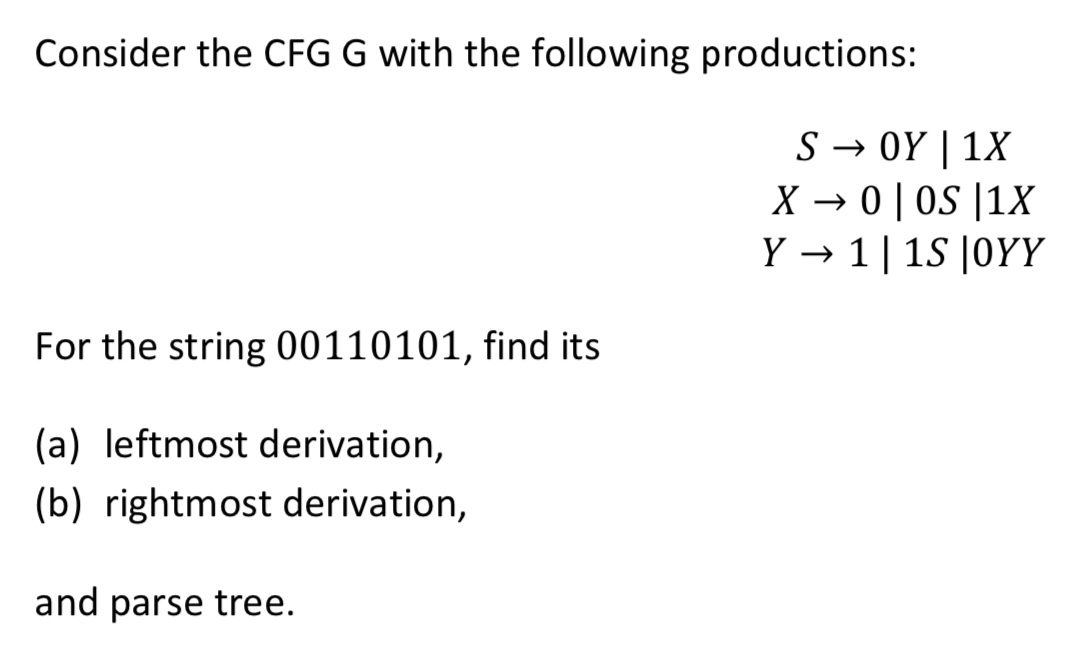 Solved Consider the CFG G with the following | Chegg.com