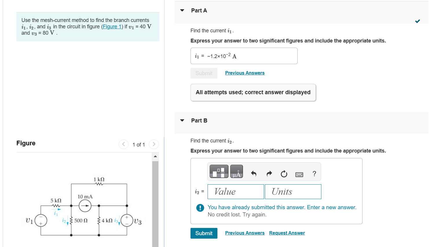 Solved Use the mesh-current method to ﻿find the branch | Chegg.com