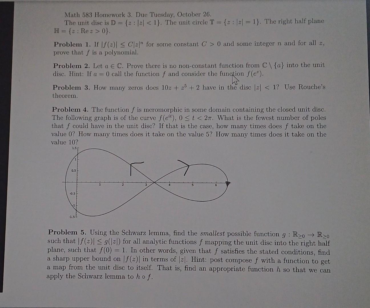 Solved Math 583 Homework 3. Due Tuesday, October 26. The | Chegg.com