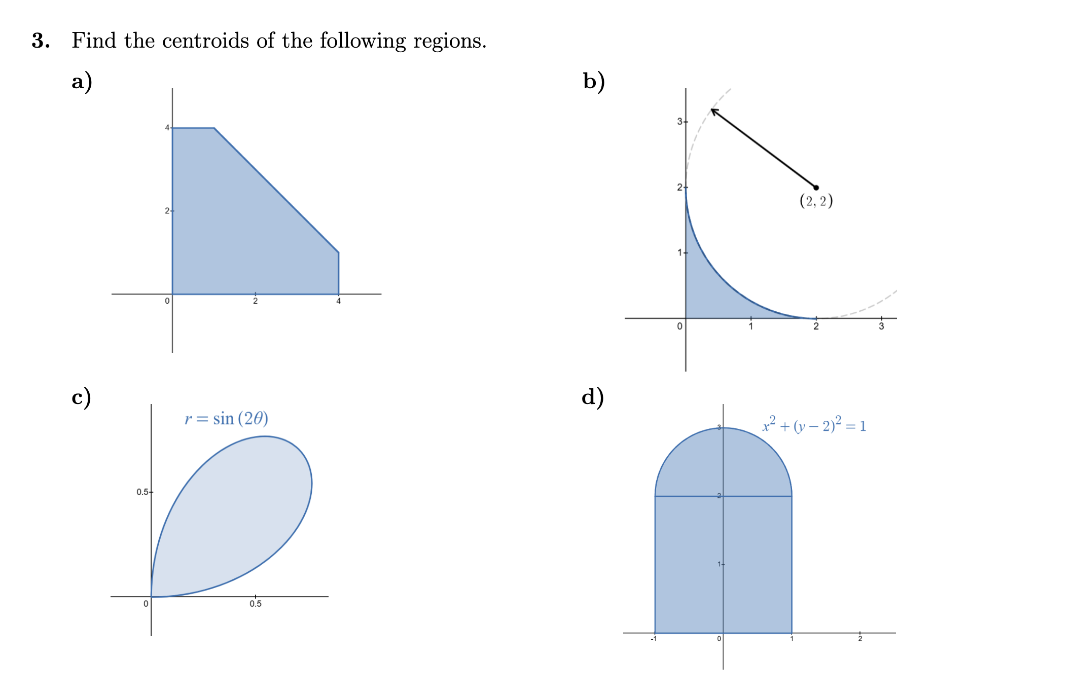 Solved 3. ﻿Find the centroids of the following | Chegg.com