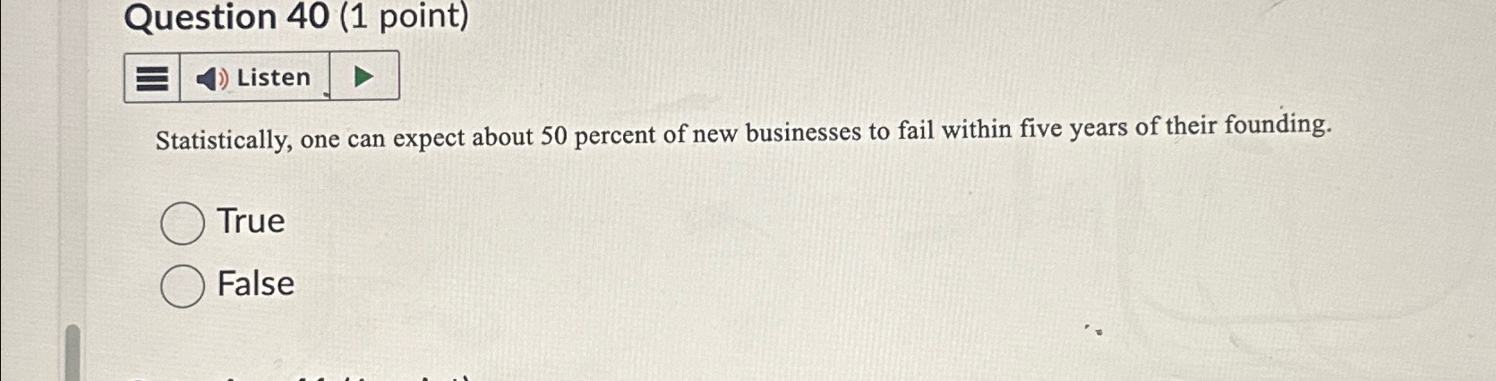 Solved Question 40 (1 ﻿point)ListenStatistically, one can | Chegg.com