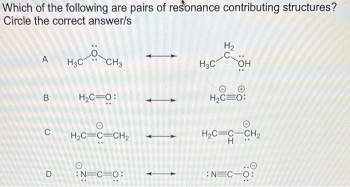Solved Which of the following are pairs of resonance | Chegg.com