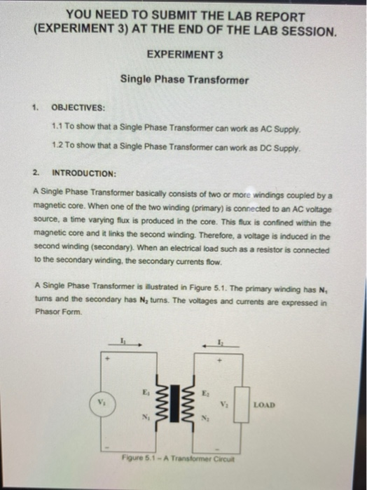 Solved YOU NEED TO SUBMIT THE LAB REPORT (EXPERIMENT 3) AT | Chegg.com