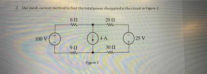 Solved 2. Use mesh-current method to find the total power | Chegg.com
