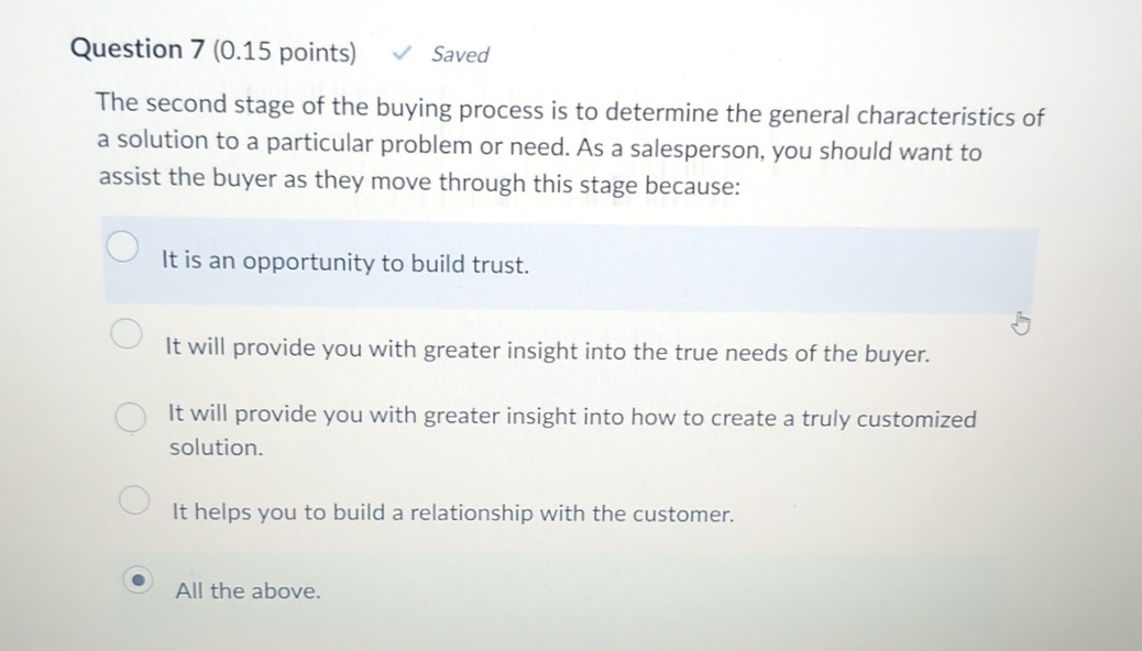 Solved Question 7 ( 0.15 ﻿points) ﻿SavedThe second stage of | Chegg.com