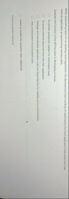 Solved While automating tasks for an existing cloud | Chegg.com