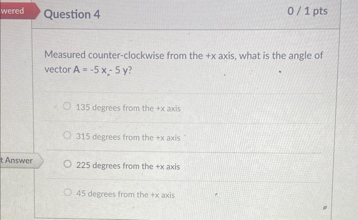 Solved Measured counter-clockwise from the +x axis, what is | Chegg.com