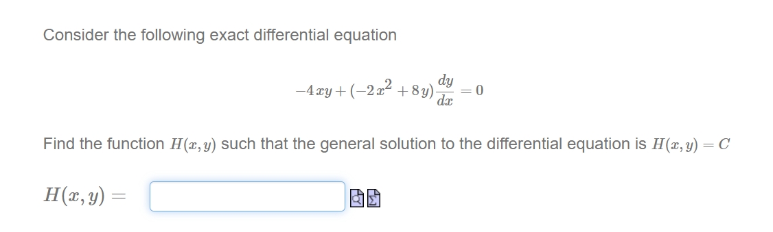 Solved Consider the following exact differential | Chegg.com