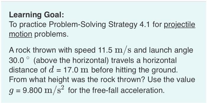 Solved Learning Goal: To practice Problem-Solving Strategy | Chegg.com