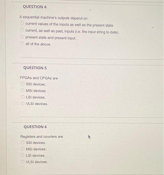 Solved A sequential machine's outputs depend on current | Chegg.com