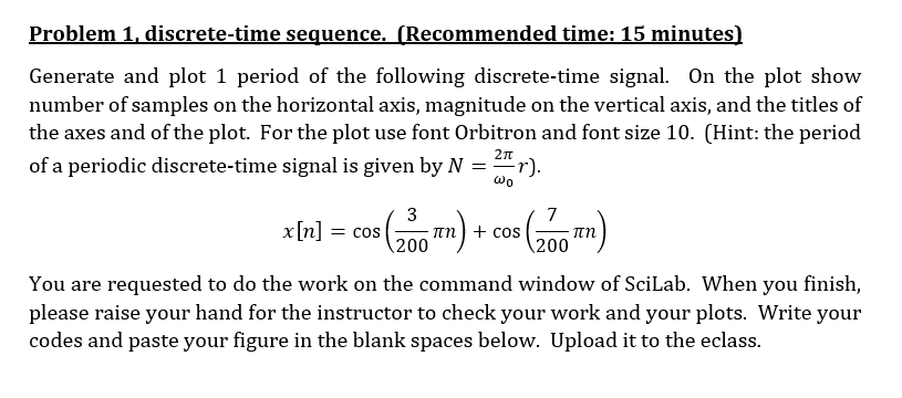 Solved Problem 1, ﻿discrete-time sequence. (Recommended | Chegg.com