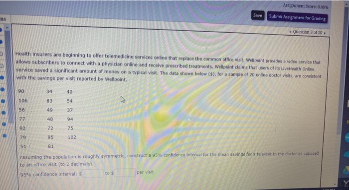 Solved Assignment Score: 0.00% Save Submit Assignment for | Chegg.com