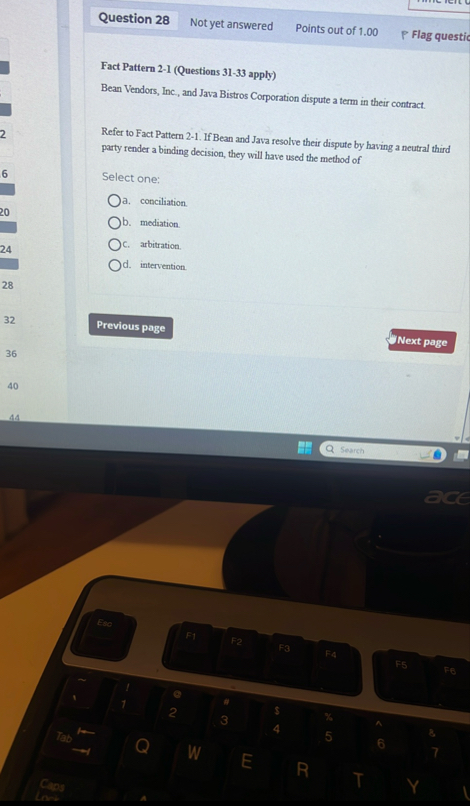 Solved Question 28Not yet answeredPoints out of 1.00Flag | Chegg.com