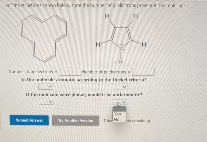 Solved For the structures shown below, state the number of | Chegg.com