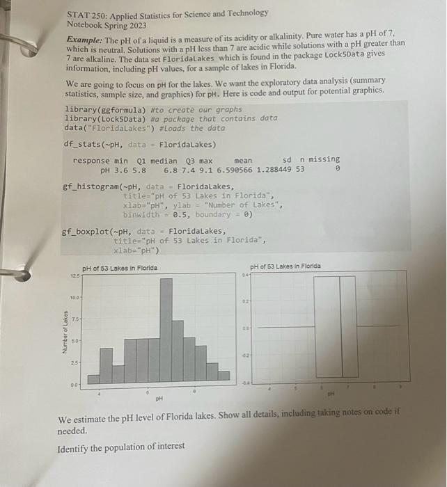 Solved STAT 250: Applied Statistics for Science and | Chegg.com