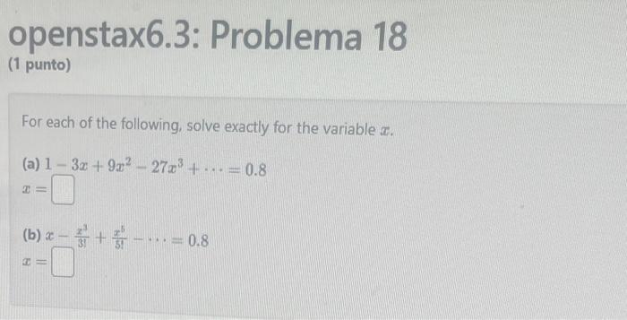 Solved openstax6.3: Problema 18 (1 punto) For each of the | Chegg.com