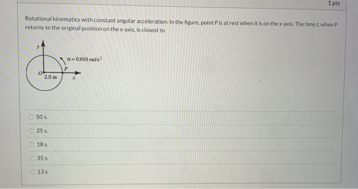 Solved Rotational kinematics with constant angular | Chegg.com