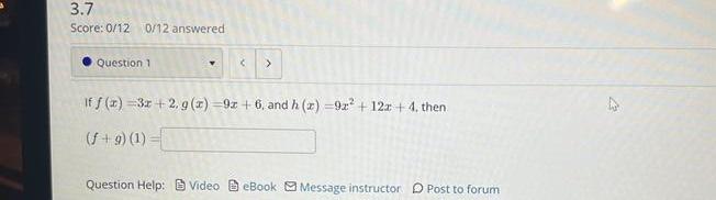 Solved If f(x)=3x+2,g(x)=9x+6, and h(x)=9x2+12x+4, then | Chegg.com