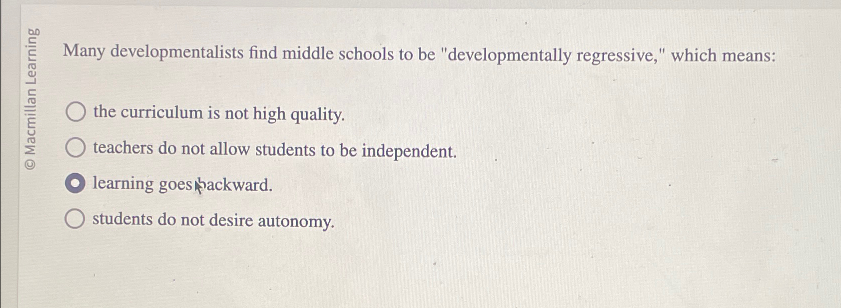 Solved Many developmentalists find middle schools to be | Chegg.com