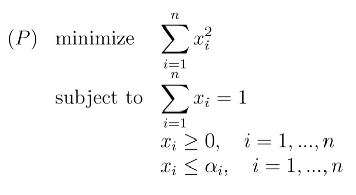 Consider the following optimization problem (P):where | Chegg.com