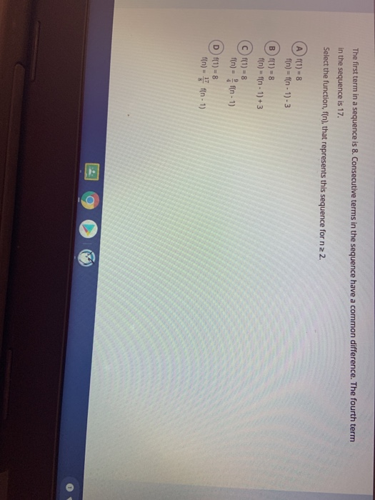 Solved The first term in a sequence is 8. Consecutive terms | Chegg.com