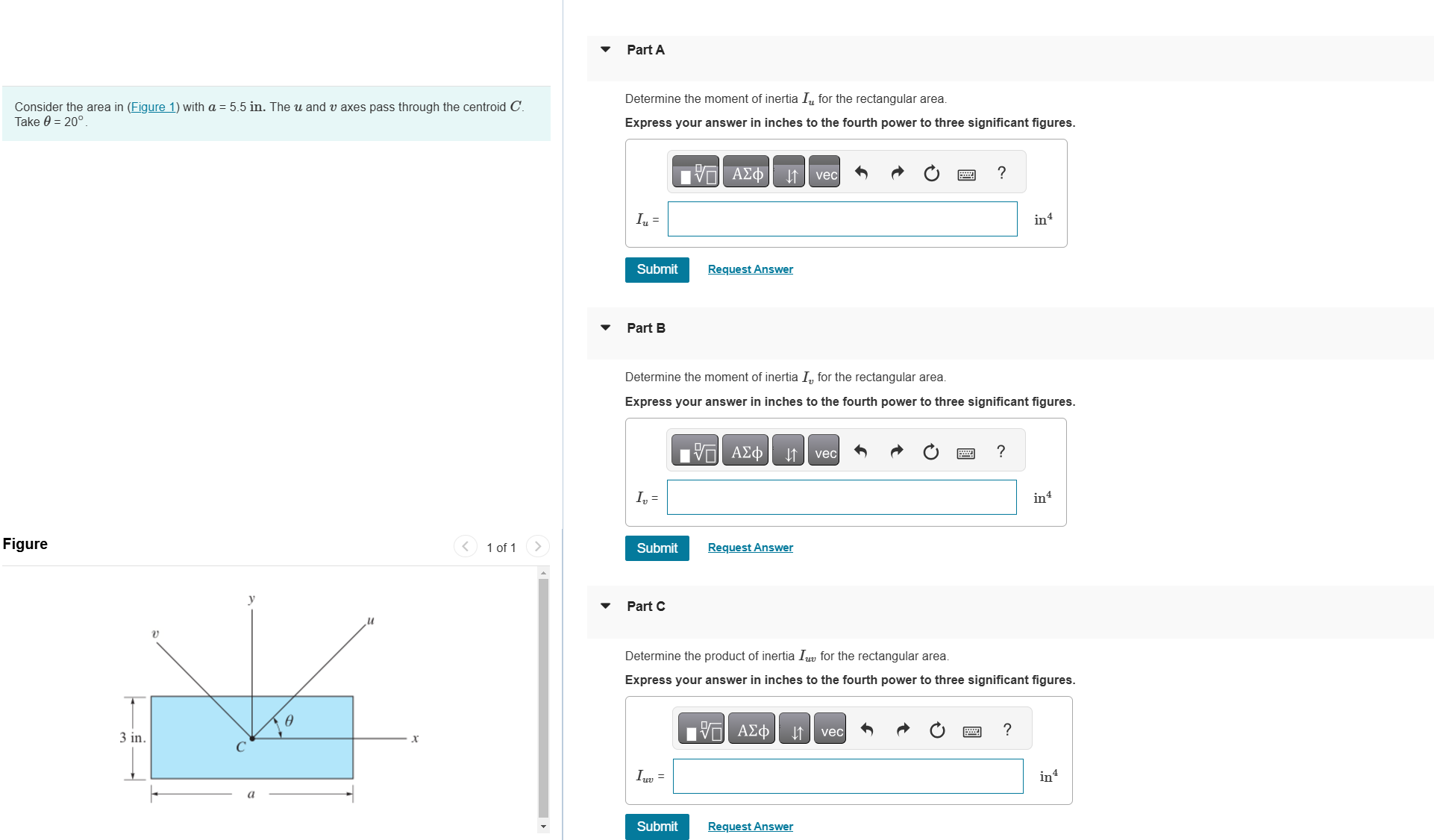 Solved Part AConsider the area in (Figure 1) ﻿with \( | Chegg.com