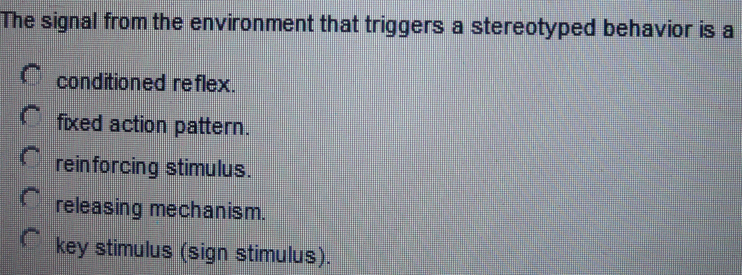 Solved The signal from the environment that trigger a | Chegg.com