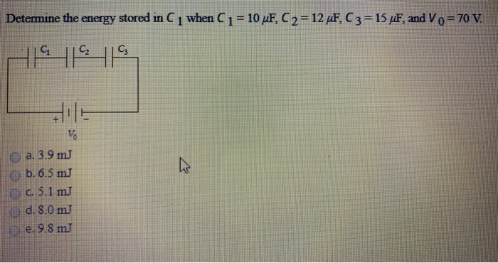 Solved Determine the energy stored in C1 when C1 = 10 pF, C2 | Chegg.com