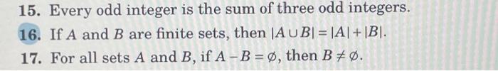 Solved only 16. If A and B are finite sets, then AUB| = | Chegg.com