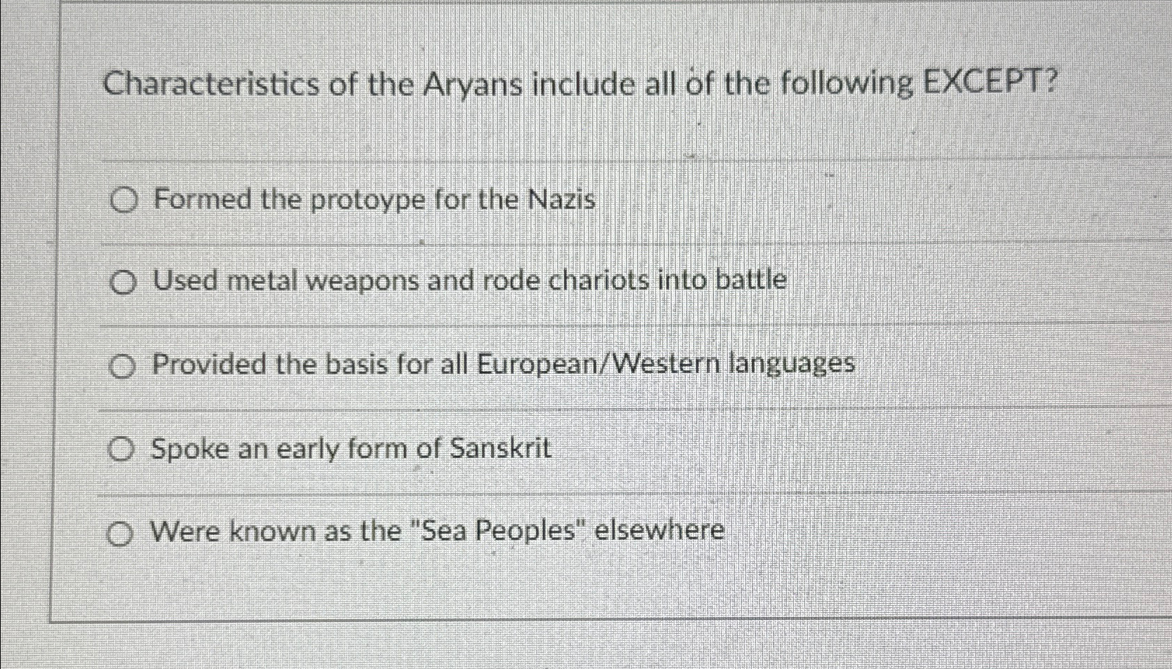 Solved Characteristics of the Aryans include all of the | Chegg.com