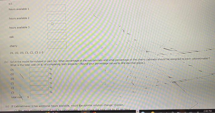 A linear programming computer package is needed. | Chegg.com