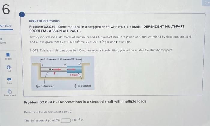 Solved Required information Problem 02.039 - Deformations in | Chegg.com