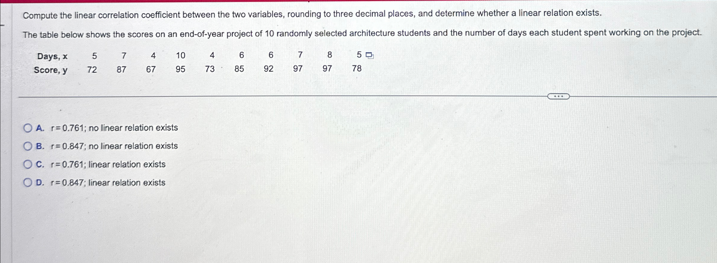 Solved Compute the linear correlation coefficient between | Chegg.com