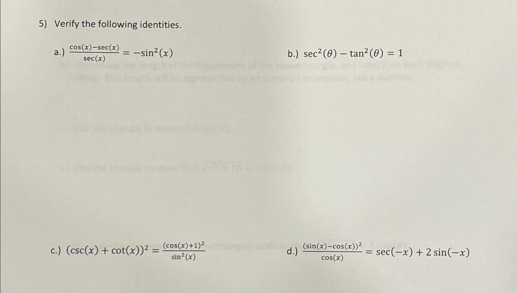 Solved Verify the following | Chegg.com