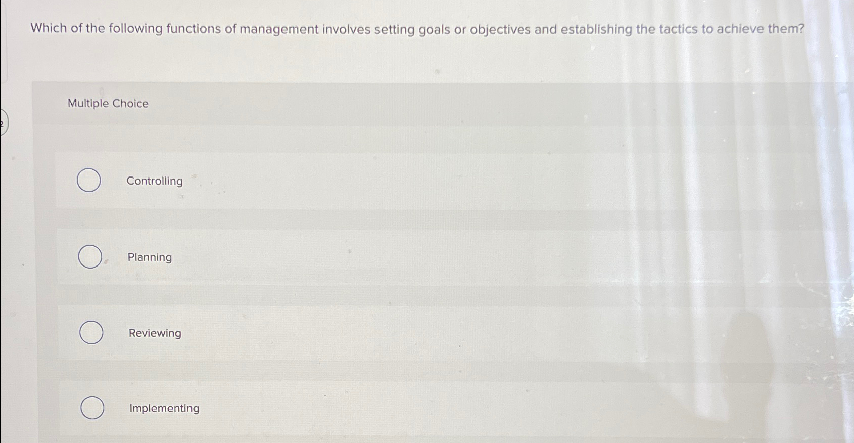 Solved Which of the following functions of management | Chegg.com