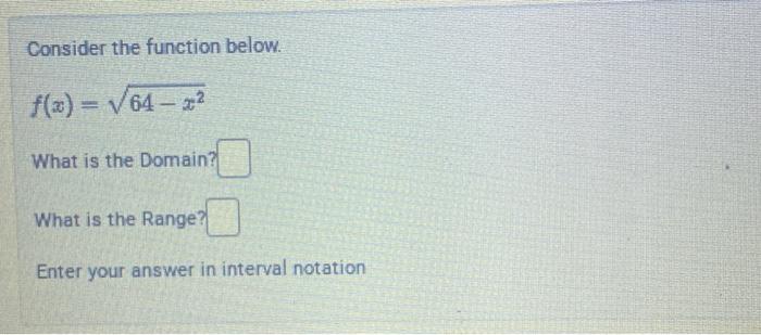 Solved Consider The Function Below F X X2 2x−3 What Is The