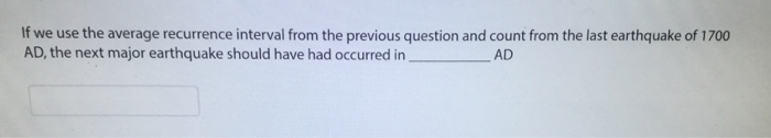 Solved If we use the average recurrence interval from the | Chegg.com