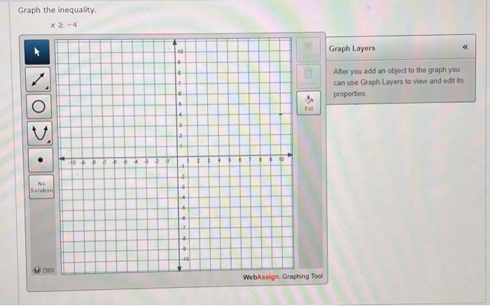 Solved Graph the inequality. x≥−4 Graph Layers After you add | Chegg.com