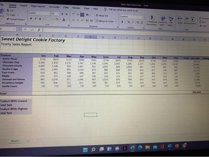 Solved Home Insect Yearly Sales Report Ece Page Layout | Chegg.com