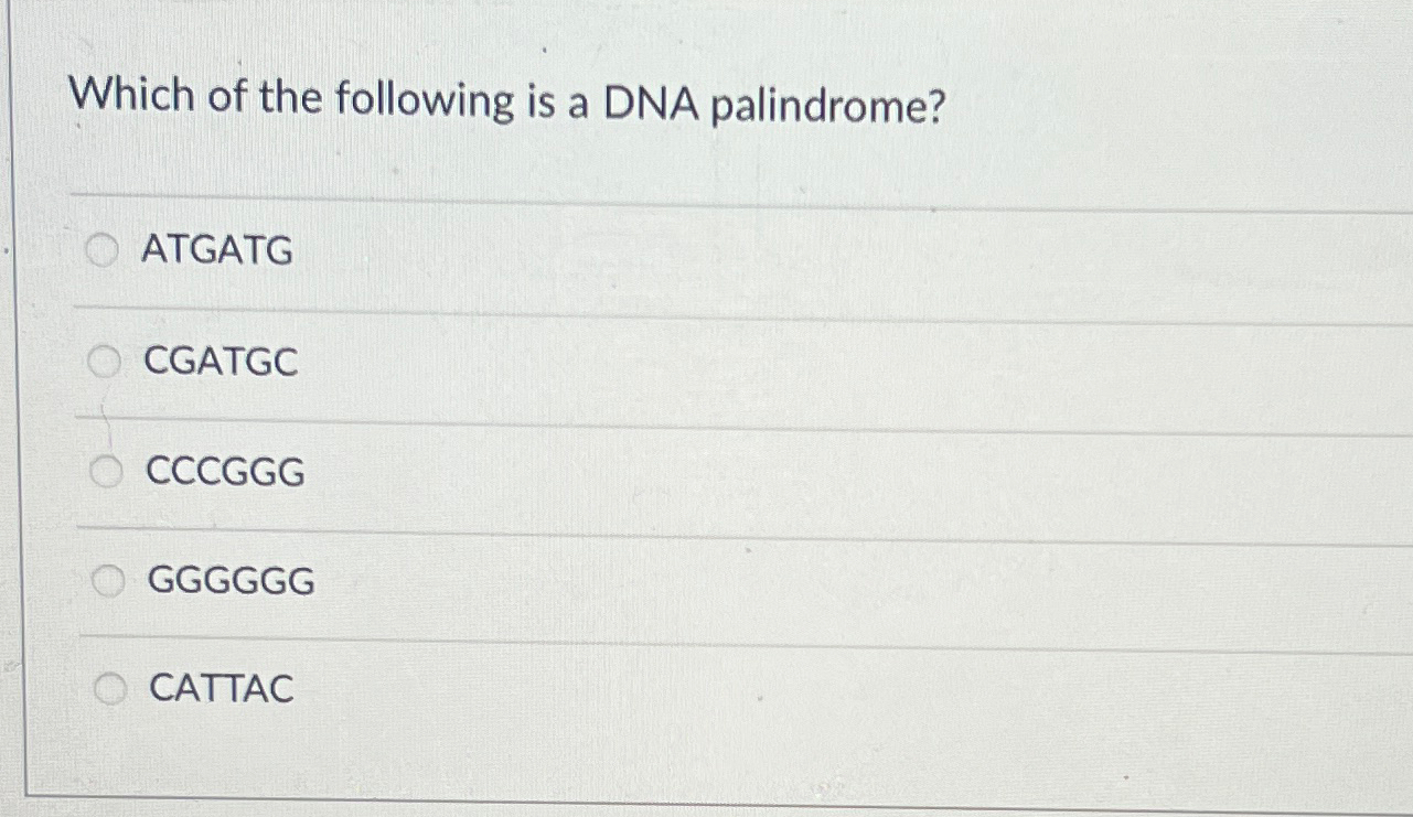 Solved Which of the following is a DNA | Chegg.com